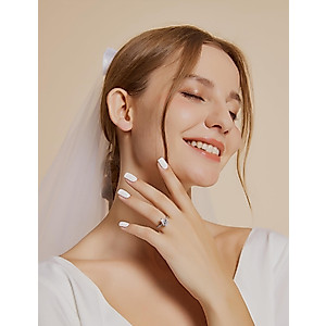 EAMTI 2CT 925 Sterling Silver Engagement Rings Pear Cut Cubic Zirconia CZ Wedding Promise Rings for Her Stunning Teardrop Wedding Bands for Women Size 7