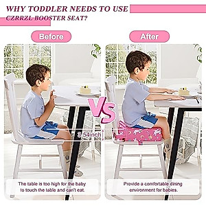 Toddler Booster Seat for Dining Table, Stronger Support Booster Seat for Table Washable 2 Safer Straps Non-Slip Bottom Portable Booster Seat for Kids Child Baby Increasing Cushion for Travel Home