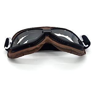 evomosa Vintage Retro Pilot Style Motorcycle Cruiser Scooter Goggles