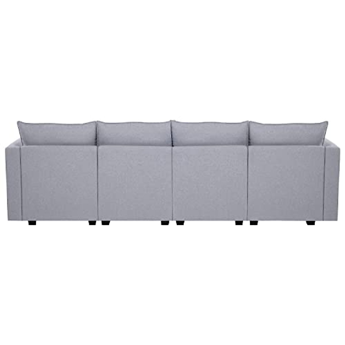 Elizabeth Modular 4 Piece Sofa for Living Room with Extendable Design & Soft Comfortable Seating – Linen Modern sofa couch with Sturdy Wooden Frame, Ideal for Small Spaces, Easy Assembly, Gray