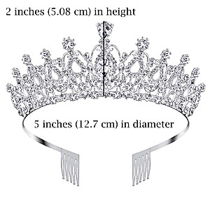 COCIDE Tiara and Crown for Women Silver Rhinestone Birthday Headband Princess Tiaras for Girls Hair Accessories Jewelry for Bridal Wedding Prom Birthday Christmas Xmas Halloween Party (Silver-2)