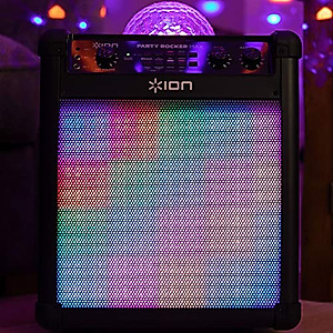 ION Audio Party Rocker Max - 100W Portable Wireless Bluetooth Speaker and Karaoke Centre with Rechargeable Battery, Party Light Display and Microphone