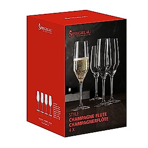 Spiegelau Style Sparkling Wine Glasses (Set of 4), Clear