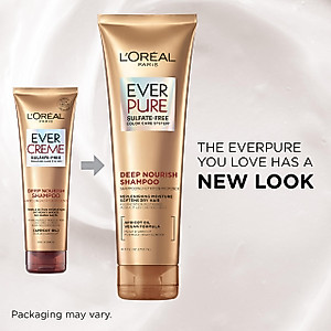 L'Oreal Paris Hair Conditioner for Dry Hair, Triple Action Hydration, Apricot Oil Infused, EverPure, 8.5 Fl Oz (Packaging May Vary)