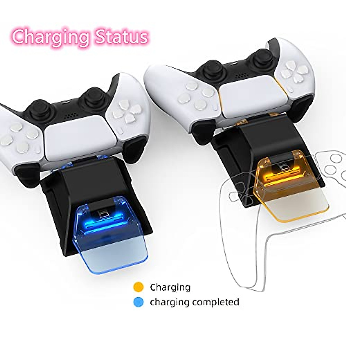 NewBull Charger for PS5 Controllers, Controller Charging Dock with LED Display Dual Charger Compatible with PS5 Controller
