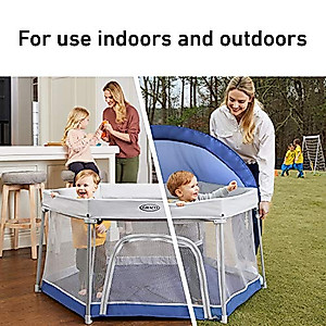 Graco Pack 'n Play LiteTraveler LX Playard Outdoor and Indoor Playspace with Compact Fold UV Canopy, Canyon
