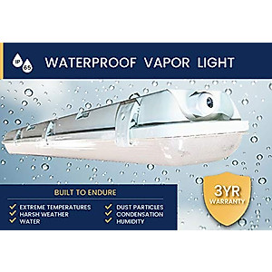 Orilis 4 Ft. 72W Commercial Vapor Light Tight Waterproof Outdoor Integrated Hardwired LED Anti-Fogging Fixture IP65-6500K - 8,000 Lumen