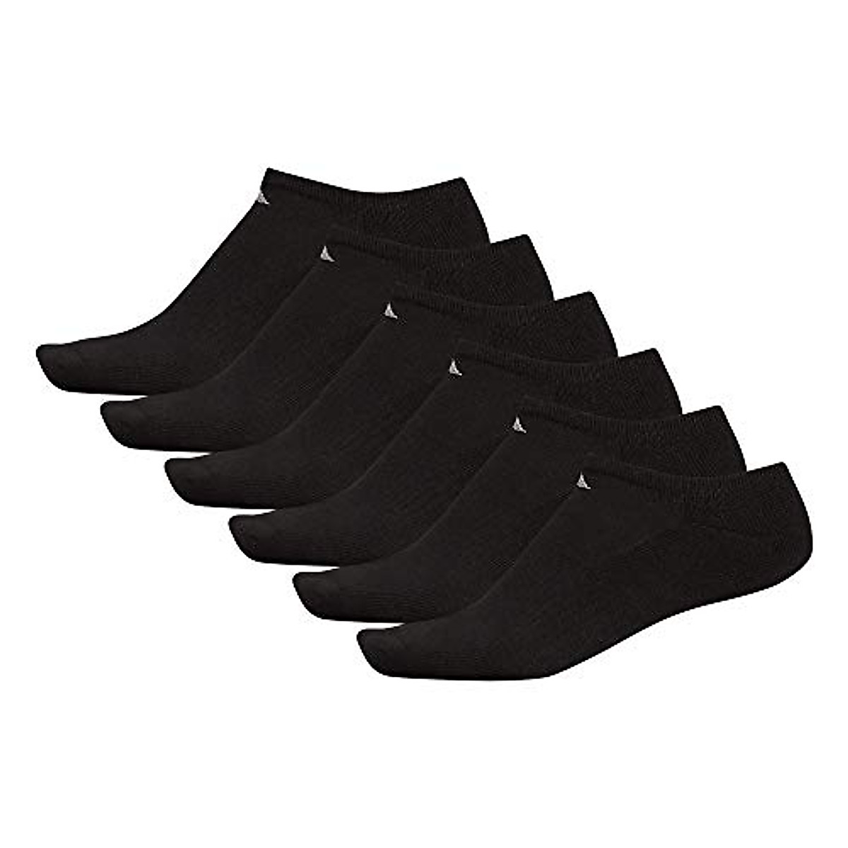adidas mens Athletic Cushioned No Show Socks (6-Pair), Black/Aluminum 2, Large