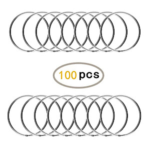 KINGFOREST 100PCS Key Rings 1 Inch, Key Rings Metal Keychain Rings Split Keyrings Flat Ring for Home Car Office Keys Attachment