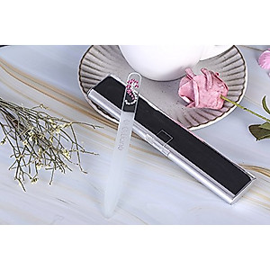 Glass Nail File With Austria Crystals – G.Liane Professional Crystal Fingernail Files In Aluminum Case Perfect Manicure Set For Women Men Kids Nail Care Gift Set (Pink Seahorse)