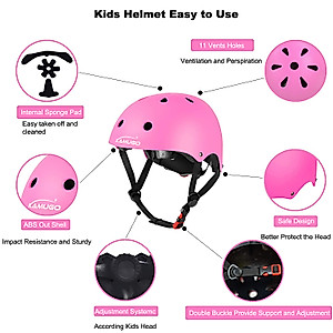 KAMUGO Kids Bike Helmet,Toddler Skateboard Helmet for Girls Boys Ages 8-14 Years,Child Adjustable Helmet for Multi-Sports Bicycle Skateboarding Roller Skating Scooter Rollerblade Balance Bike