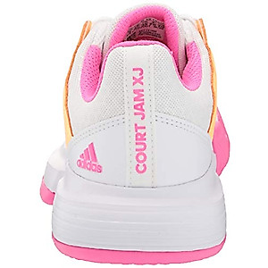 adidas Courtjam X Tennis Shoe, White/Screaming Pink/Acid Orange, 3.5 US Unisex Little Kid