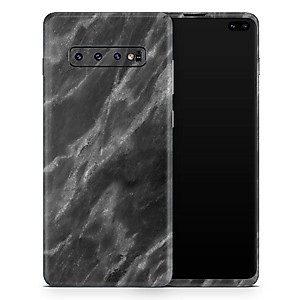 DesignSkinz Black and Chalky White Marble Protective Vinyl Decal Wrap Skin Cover Compatible with The Samsung Galaxy S20 (Screen Trim & Back Glass Skin)