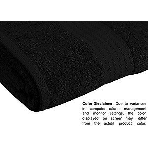 GLAMBURG Premium Cotton Oversized 2 Pack Bath Sheet 35x70-100% Pure Cotton - Ideal for Everyday use - Ultra Soft & Highly Absorbent - Machine Washable - Black