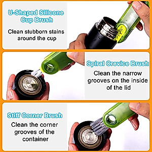 XANGNIER 3 in 1 Multipurpose Bottle Gap Cleaner Brush,3 Pack Cup Cover Cleaning Brush,Cup Crevice Cleaning Tools,Water Bottle Cleaner Brush,Home Kitchen Cleaning Tools