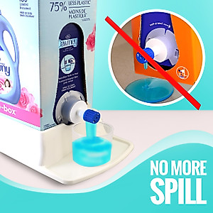 Skywin Detergent Box Riser (Eco Box), Raises Boxed Liquid Laundry Detergent Cup Holder & Drip Tray Catcher, Laundry Detergent Holder (White)