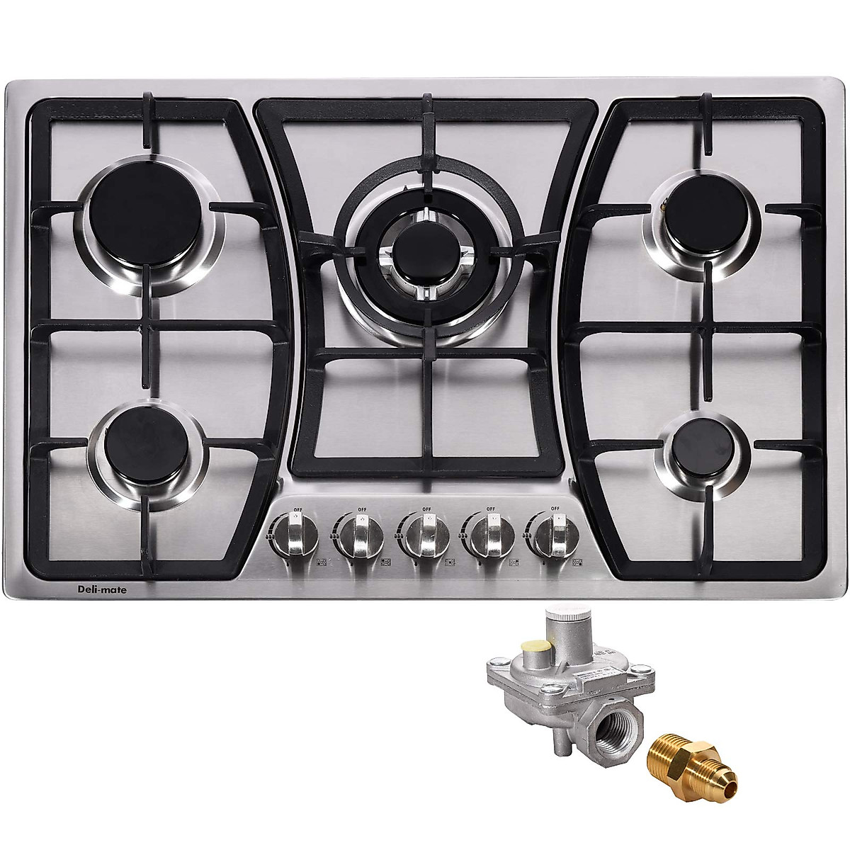 30 Inch Gas Cooktop LPG/NG Convertible Gas Burner Stainless Steel Gas Hob Built-In Gas Cooktop DM527-SA03Z Gas Stovetop