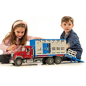 Bruder 02830 Mack Granite Cattle Transportation Truck with 1 Cattle