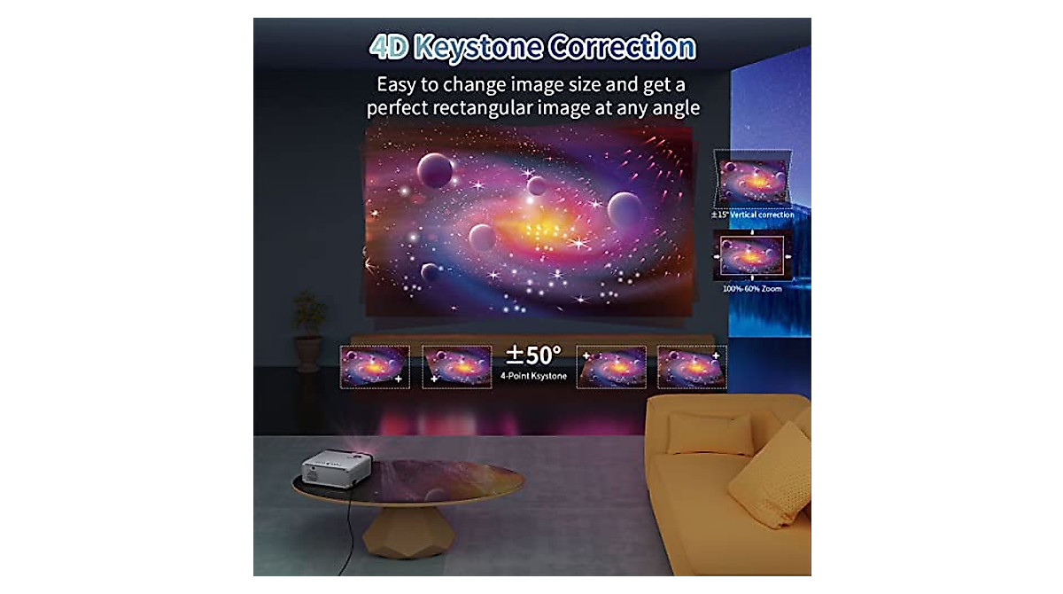 EUG X760+ Smart Outdoor & Home Projector 4K/1080p WiFi