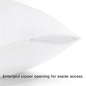 Bedsure Silky Satin Pillowcase, Similar to Silk Pillowcase for Hair and Skin，White Satin Pillow Cases 2 Pack,Pillow Case Cover with Hidden Zipper, Gifts for Women Men,20x30 Inches