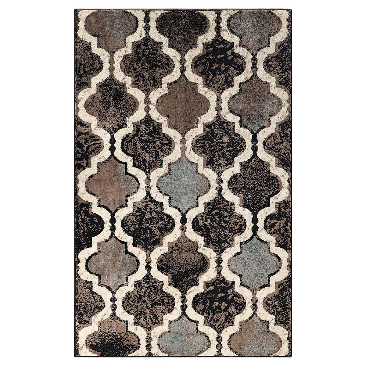 Superior Indoor Large Area Rug, Jute Backed, Perfect for Living/Dining Room, Bedroom, Office, Kitchen, Entryway, Modern Geometric Trellis Floor Decor, Viking Collection, 8' x 10', Chocolate