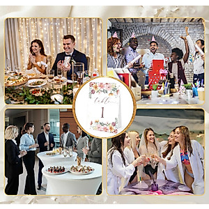 Wedding Table Numbers 1-20, Flower Wedding Decor, 4x6 Standing Sign Self-Standing Table Numbers for Bridal Showers, Baby Showers, Special Event, Reception & Decorations