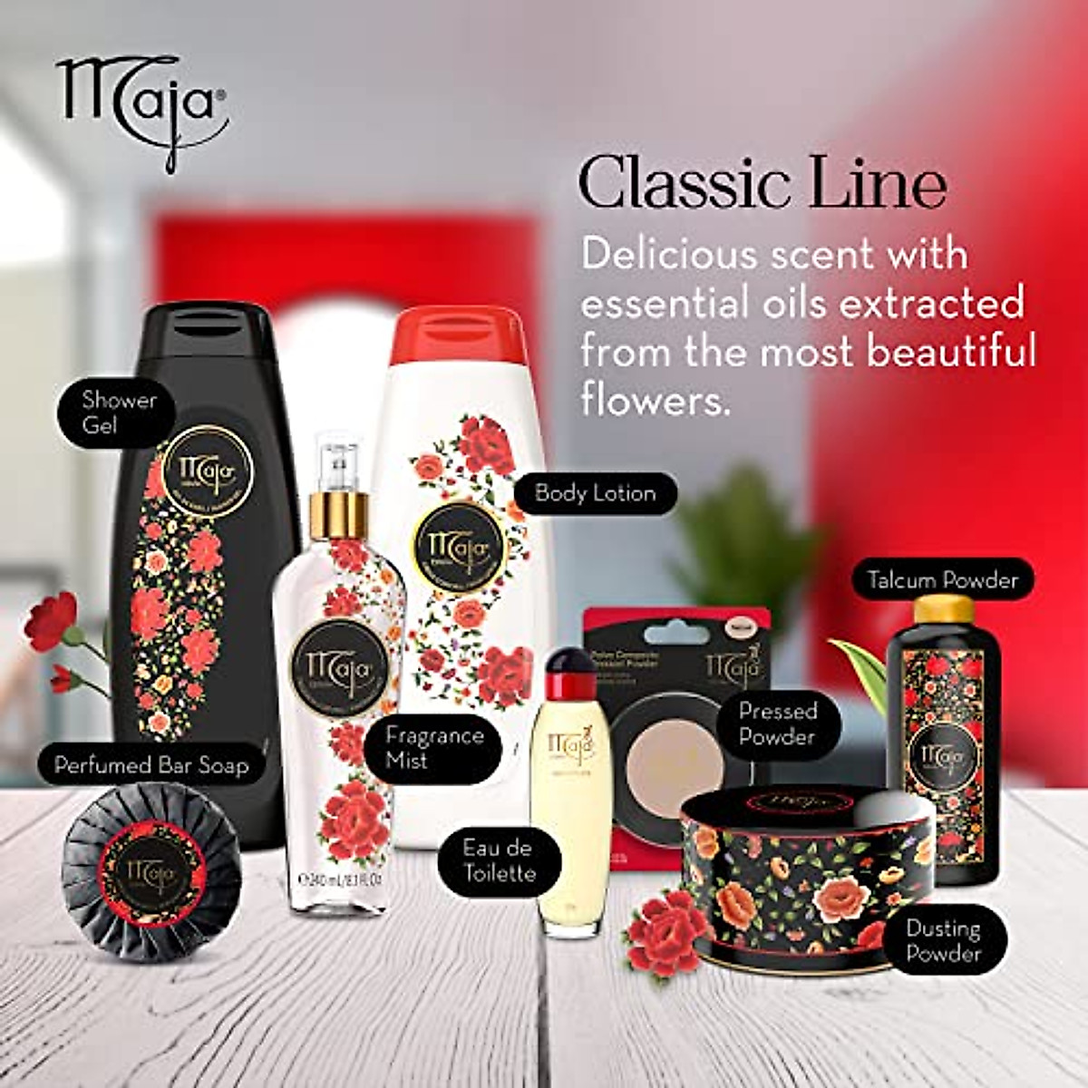 Maja Extreme Moisture Body Lotion, Perfumed Body Lotion for Extra Dry Skin, Assists in Moisturizing Keeping your Skin Hydrated, with Almond Oil and Vitamin E, 2-Pack of 13.5 FL Oz each, 2 Bottles