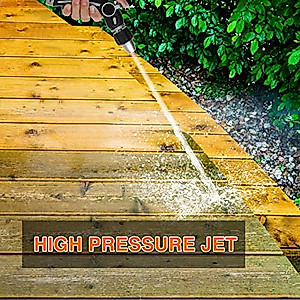 Flemoon Garden Hose Nozzle Sprayer, High Pressure, Heavy Duty Metal, Thumb Flow Control, Leak Free, Metal Water Hose Nozzle Spray to Wash Cars and Clean Floors, Silver