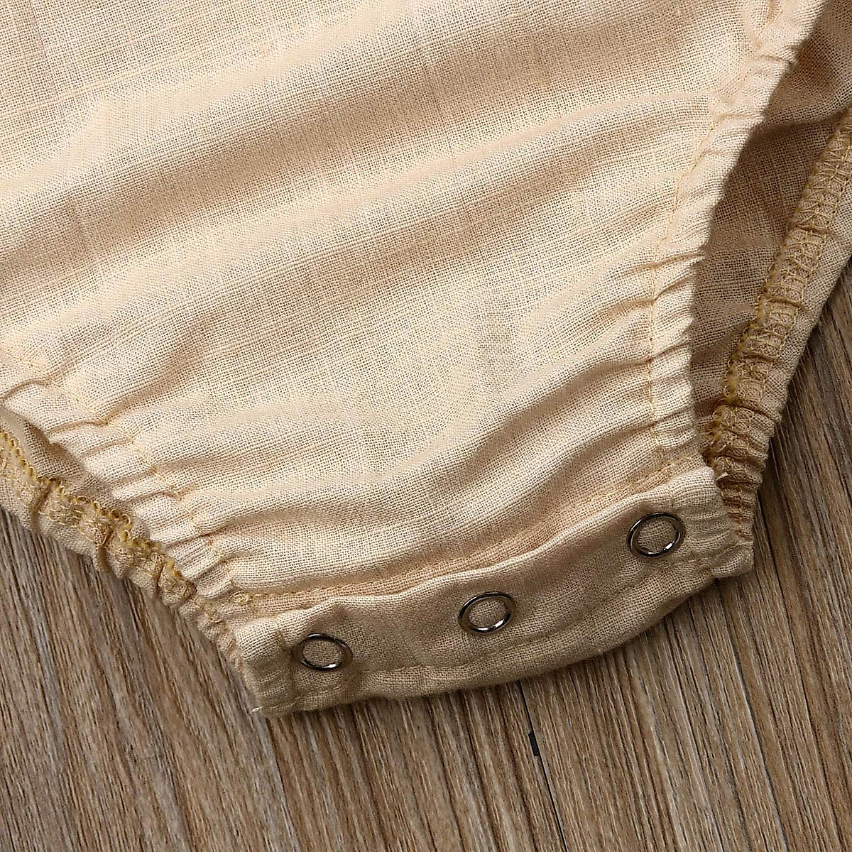 LOPJGH Newborn Baby Summer Romper Unisex Solid Color Button Jumpsuit Sleeveless Backless Overalls Outfits 1Pcs (12-18 Months, Khaki)