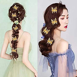 12 Pieces 3D Hair Clips Gold Metal Moving Butterfly Barrettes Clamps Pins Cute Hair Styling Accessories for Women and Girls