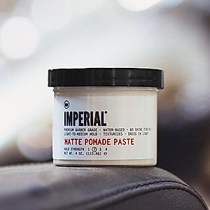 Imperial Barber Grade Products Matte Pomade Paste Light-Medium Hold, Natural, No-Shine Finish, Non-Greasy, Add Volume - 5 oz