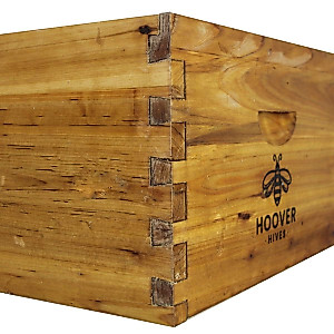 Hoover Hives 10 Frame Langstroth Deep Brood Box Dipped in 100% Beeswax Includes Wooden Frames & Waxed Foundations (Assembled)