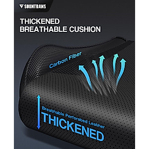 Soontrans Black Gaming Chairs with Footrest, Ergonomic Gamer Chair, Home Office Chair,PC Computer Chair with Headrest and Lumbar Support(Dark Black)