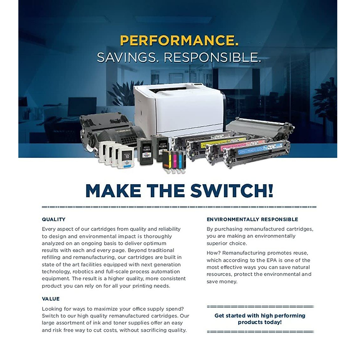 Inksters of America Remanufactured High Yield Black Toner Cartridge (Reused OEM Chip) for HP 206X (W2110X)