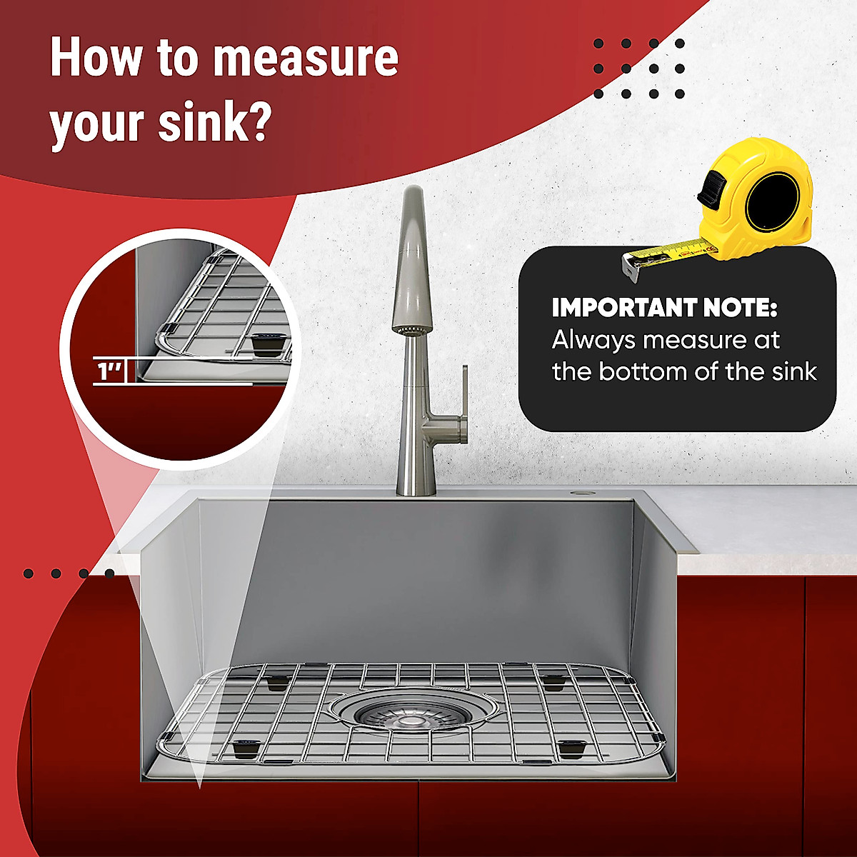 Sink Protector for Kitchen Sink Fits 12x14, Stainless Steel Sink Protector, Sink Bottom Grid