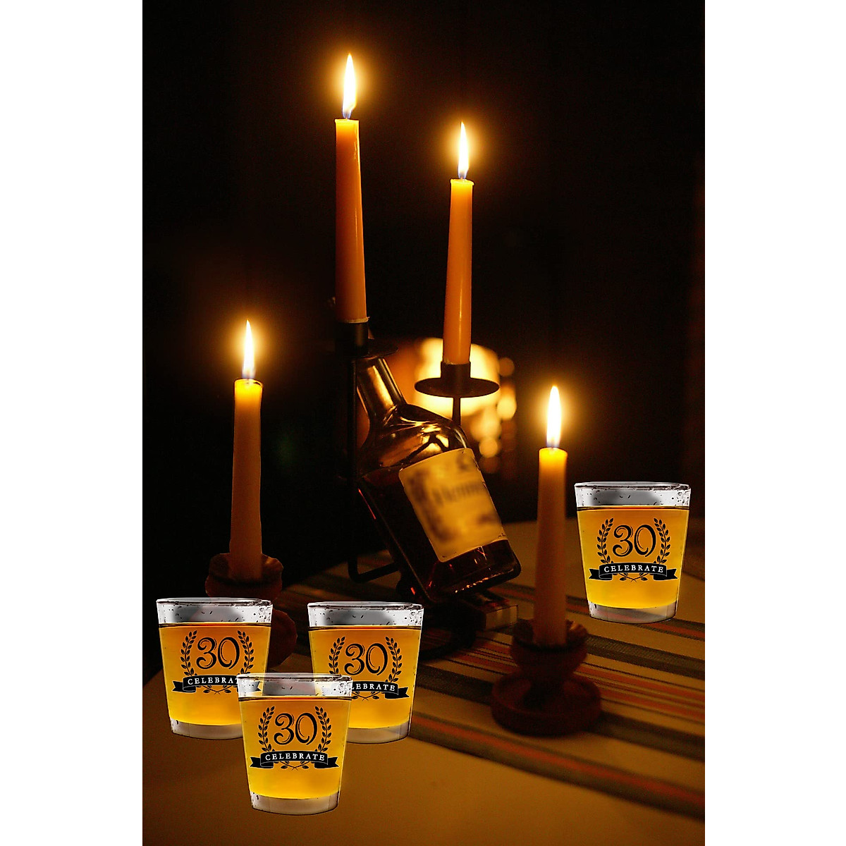 Bisyata 30th Birthday Shot Glass Gift Set for Him or Her - 30 Birthday Party Decorations for Women or Men - 2oz Shot Glasses - Set of 6 - With Gift Box