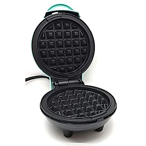 Dash MINI Waffle Iron 4" With The Best Keto Chaffle Recipe Book and Journal by Charmed By Dragons (4 Inch MINI AQUA)