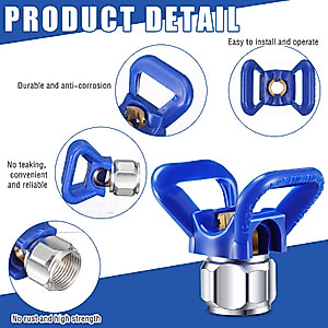 LEIFIDE 9 Pcs Airless Sprayer Gun Hose Kit 50ft 3600psi High Pressure Fiber Tube with Extension Rod Pole 313 415 517 Tip and Tip Guard Swivel Joint Paint Sprayer Hose Set for Homes Buildings (Blue)