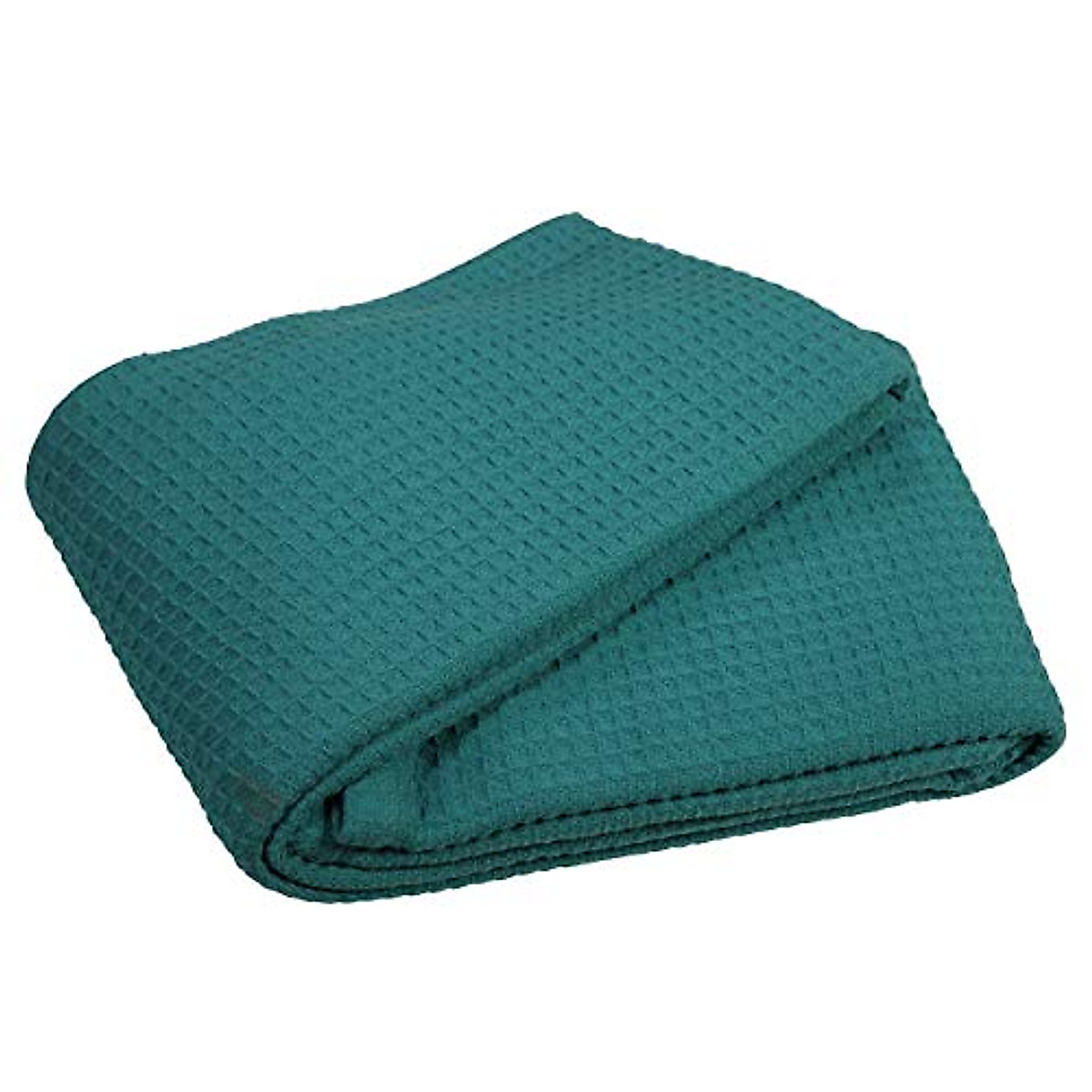 Waffle Weave King Blanket 102x90 inch-Teal,King Cotton Blanket,Teal King Blanket,Breathable Blanket,Farmhouse Throw Blanket,Textured Throw Blanket,Throw Blanket,All Season Cotton Blanket