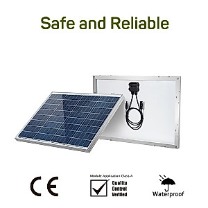 HQST Solar Panel 50 Watt 12 Volt Polycrystalline Portable, High Efficiency Module Off Grid PV Power for Battery Charging, Boat, Caravan, RV and Any Other Off Grid Applications