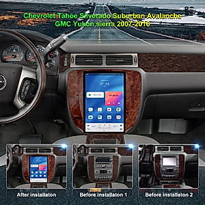 2024 New 12.1 inch Vertical Screen Android Car Stereo Radio GPS Navigation for GMC Yukon Sierra Chevrolet Tahoe Avalanche Silverado Suburban Qualcomm 8core 8G+128G+Car Play+Android Auto+Voice Control