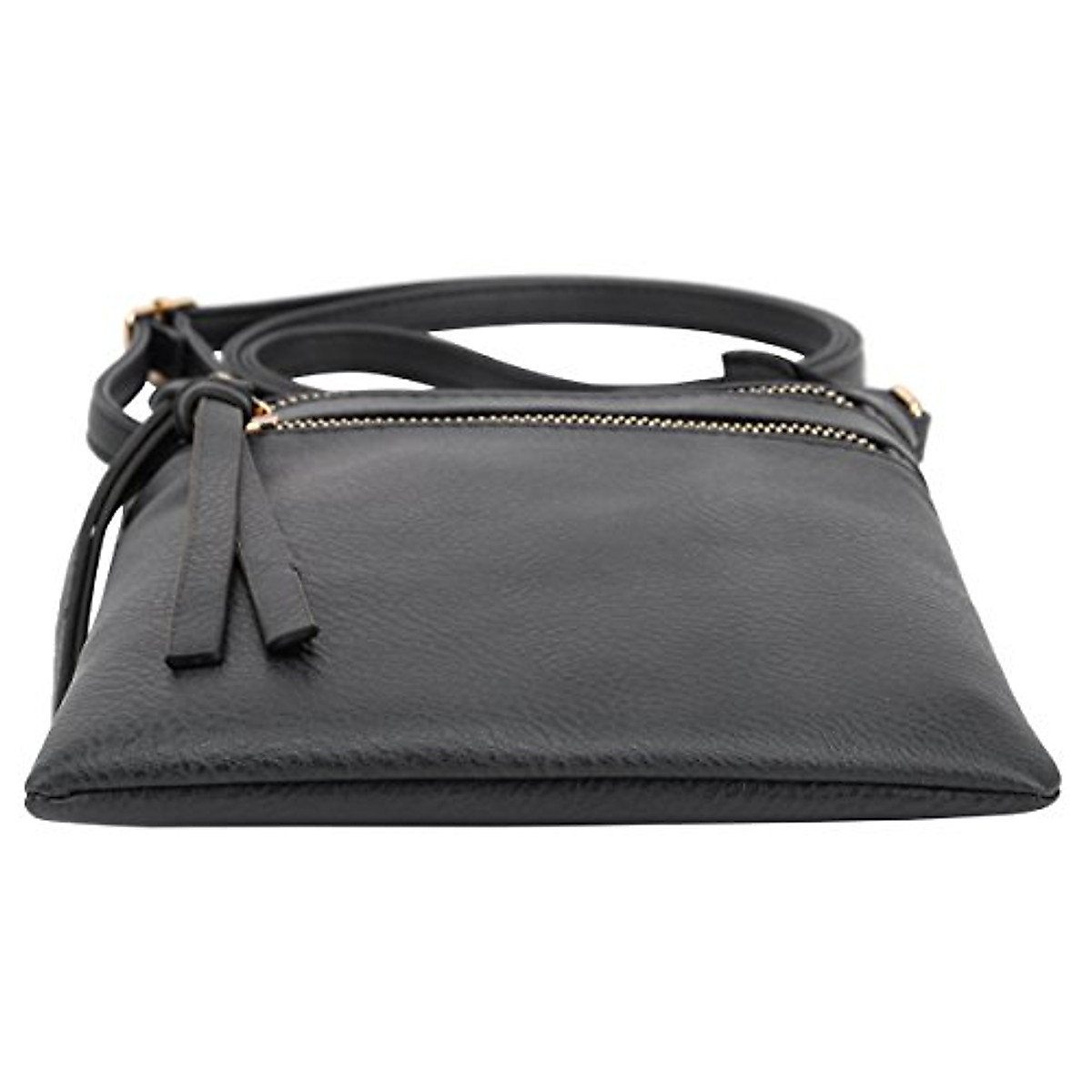 DELUXITY Crossbody Purse Bag Shoulder Bag Multi Pocket Zipper Purse | Black