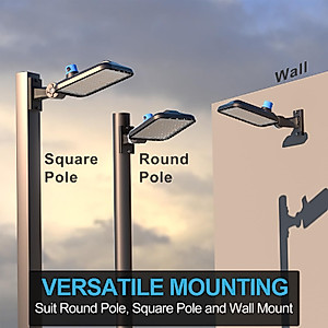 240W(240x1W) LED Parking Lot Lights 36000Lm 5000K Adjustable Arm Mount LED Pole Lights Outdoor with Dusk to Dawn for Outdoor Parking Lot-4Pack (Coverage: 66~88Ft at Height:30~40Ft)