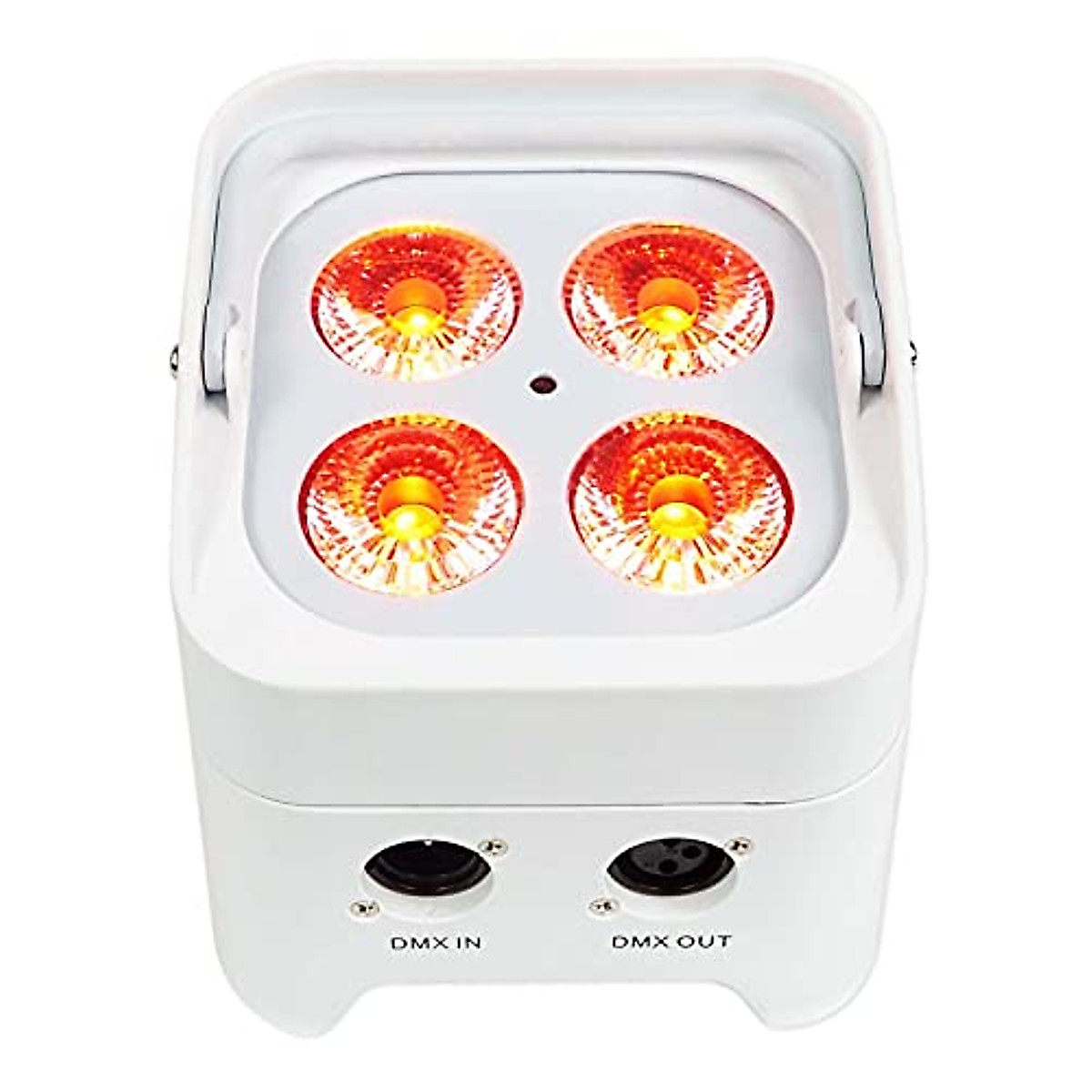 Rockville Best Pack 50 White (8) Battery Wash Lights+Wireless DMX+Charging Case