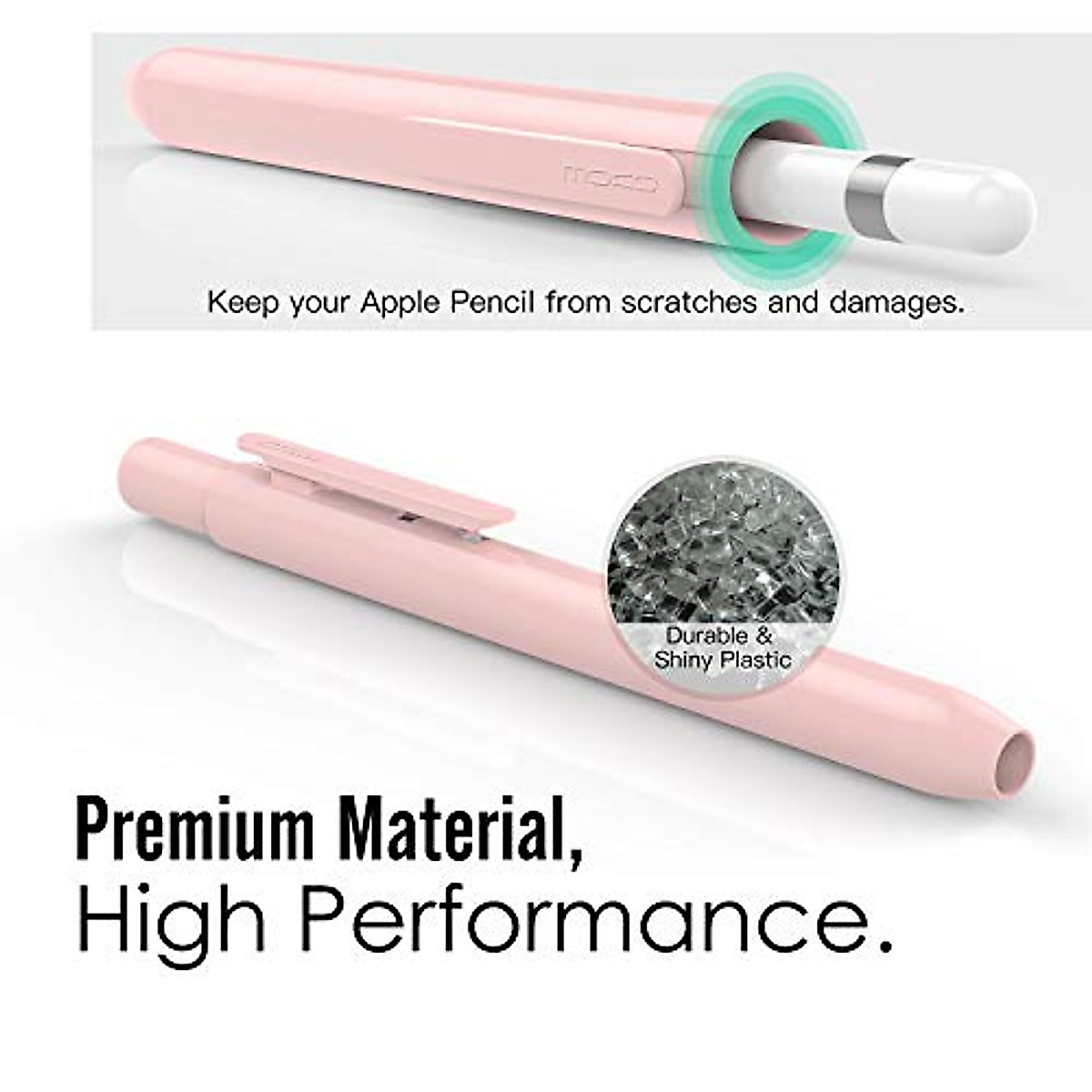 MoKo Holder Case for i-Pencil, Retractable Tip Cap for New iPad 10.2 2019/iPad Air (3rd Generation) 10.5" 2019/iPad Mini (5th Generation) 7.9" 2019 i-Pencil（Only for i-Pencil 1st - Pink