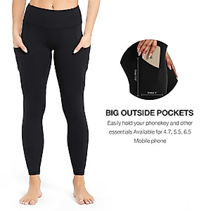 Yoga Leggings for Women with Pockets High Waisted Tummy Control Women's Butt Lift Yoga Workout Leggings Running Pants Black