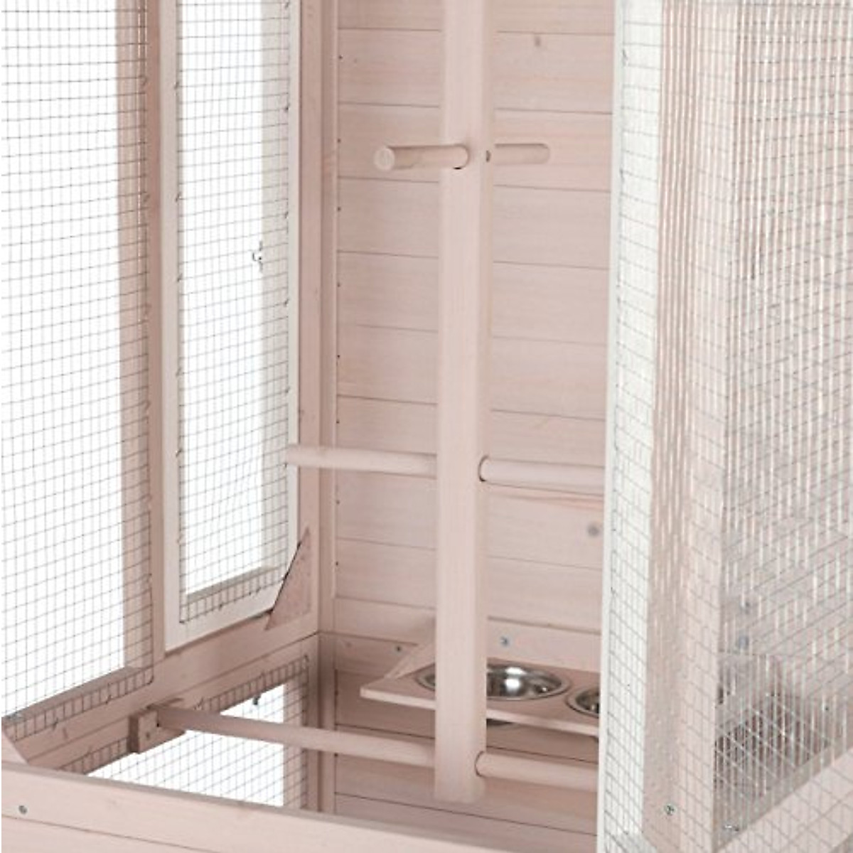 TRIXIE Outdoor Bird Aviary, 67-in Wooden Birdcage, 2 Perches, Ideal for Small Birds, Finches, Gray, (55952)