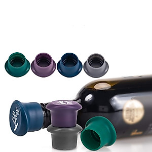 Whaline 8 Pack Silicone Wine Bottle Stoppers and Gift Box, Funny Silicone Reusable Caps Bottle Sealers with a Funny Saying for Wine Beer Bottles