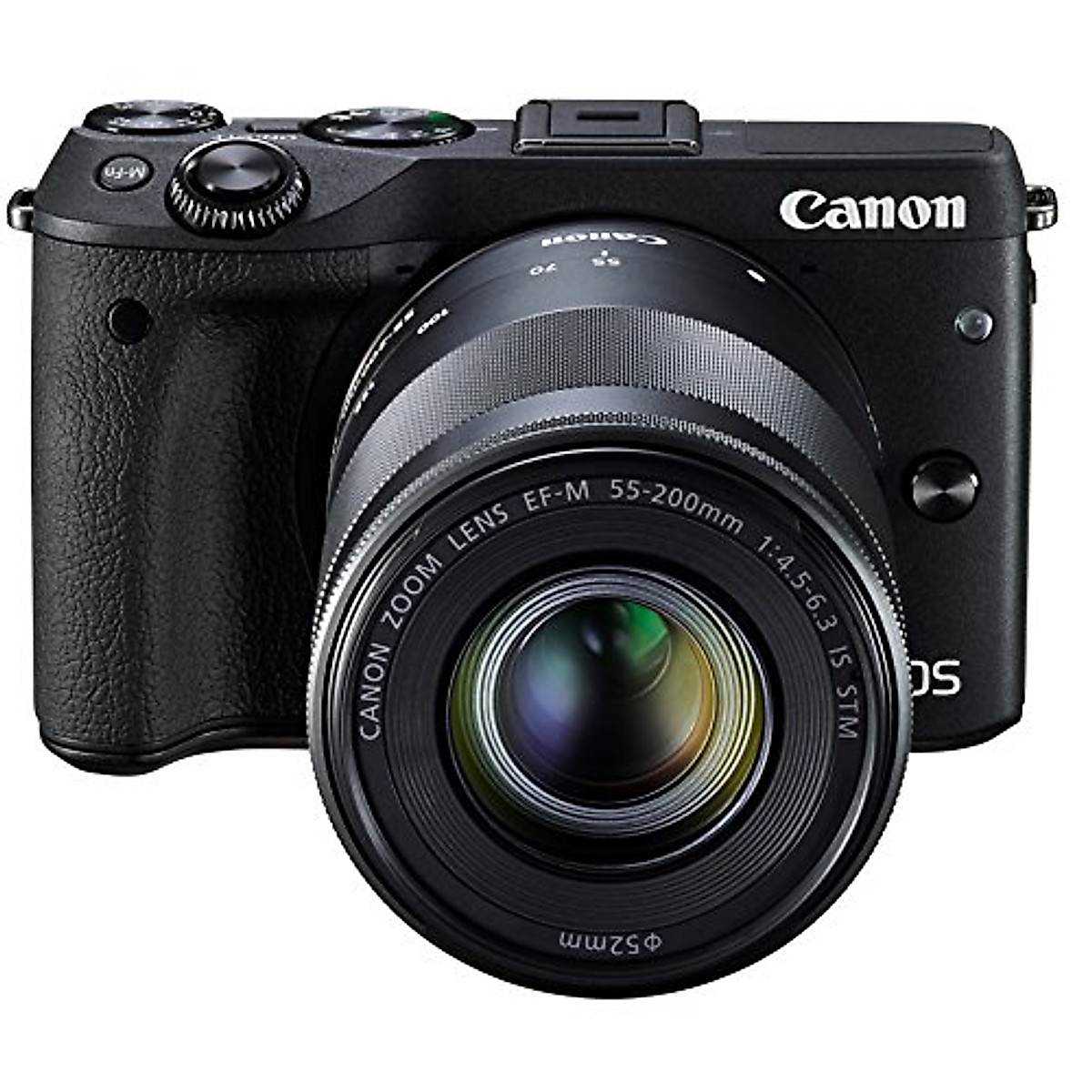 Canon EOS M3 Mirrorless Camera (Black) with EF-M 18-55mm IS STM and EF-M 55-200mm IS STM Lenses - International Version (No Warranty)