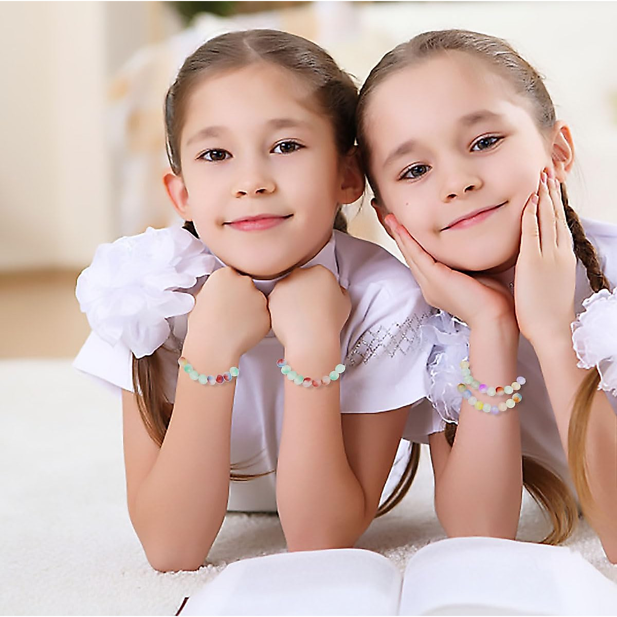 480 Piecess Glass Beads 8Mm for Jewelry Making Round Beads Crystal Beads for Bracelet Necklace Earrings Jewelry Making DIY Crafts Loose Pearls Kit Healing Chakra Beads 24 Colors DIY Gemstone Beads